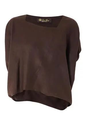 Loro Piana Gaia Asymmetric Linen Blouse - Brown
