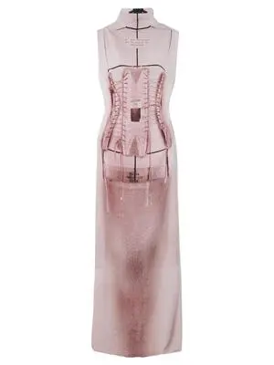 JEAN PAUL GAULTIER Trompe L'oeil Printed Jersey Maxi Dress - Pink