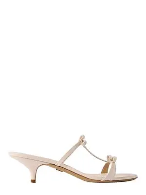 FERRAGAMO Abili Patent-leather Mules - Ivory