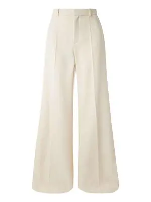 Chloé Wool-twill Wide-leg Pants - White
