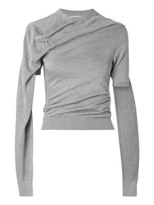 Acne Studios Layered Silk-jersey Top - Gray