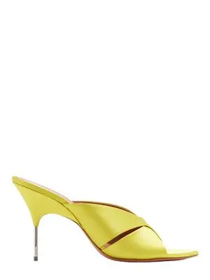 Amina Muaddi Samantha Satin Sandals - Green