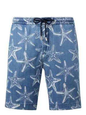 Vilebrequin Printed Denim Bermuda Shorts - Blue