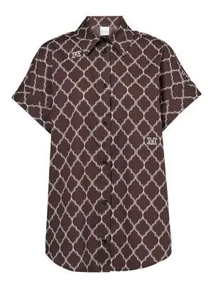 Max Mara Sponda Printed Cotton Poplin Shirt - Brown