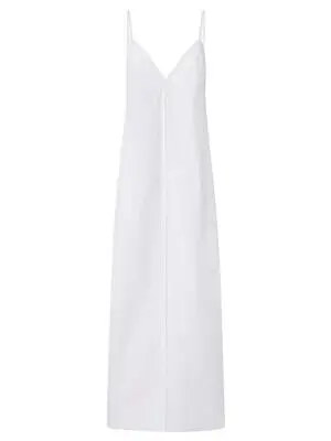 Khaite Tulula Silk Poplin Slip Dress - White