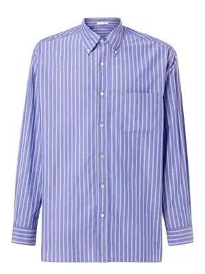THE ROW Bresson Striped Cotton Poplin Shirt - Blue
