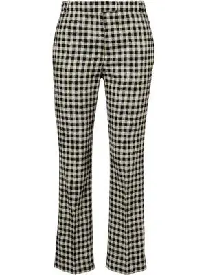 Max Mara Daisy Gingham Cropped Pants - Beige