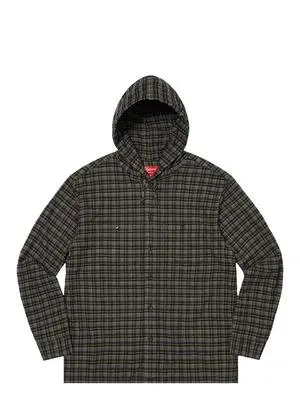 Supreme Mini Plaid Hooded Shirt - Black