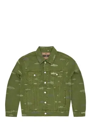 CORTEIZ Alcatraz Pattern Denim Jacket - Green