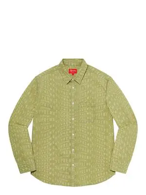 Supreme Wrap Jacquard Logos Denim Shirt 'sage - Green