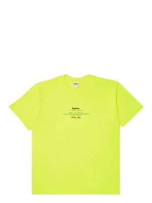 Supreme Standard Tee 'fluorescent Yellow' Yellow