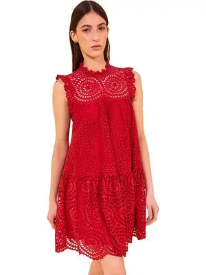 Ulla Johnson Thea Eyelet Mini Dress - Henna