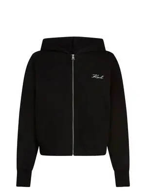 Karl Lagerfeld Logo-print Zip-up Hoodie - Black