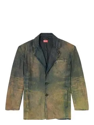 DIESEL Distressed Denim Blazer - Blue