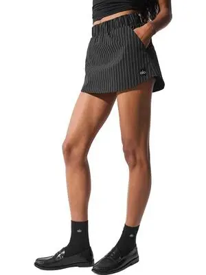 Alo Yoga Pinstripe Mini Skirt - Black/titanium