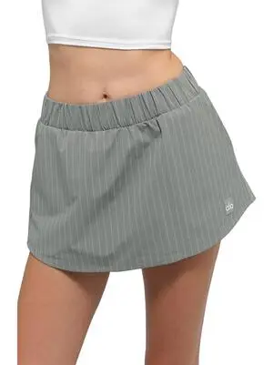 Alo Yoga Pinstripe Mini Skirt - Lunar Grey/white