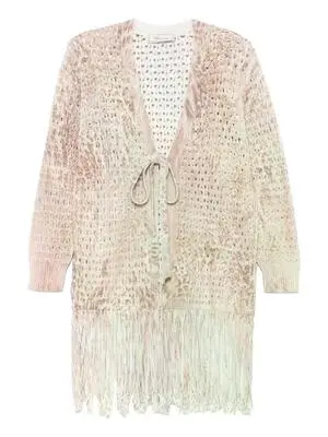 Blumarine Open-knit Cardigan - Neutrals
