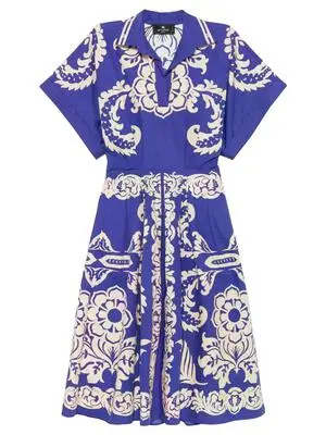 Etro Printed Midi Dress - Blue