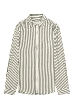 ALEX MILL Mill Striped Cottonpoplin Shirt - Army Green