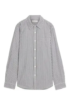 ALEX MILL Mill Striped Cottonpoplin Shirt - Charcoal