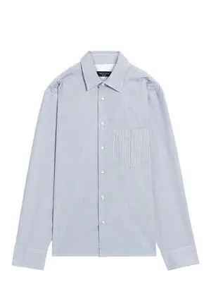 Rag & Bone Dalton Striped Cottonblend Poplin Shirt - Blue
