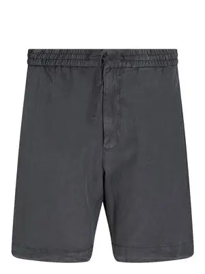 Officine Générale Lyocell, Linen, And Cotton-blend Shorts - Dark Gray