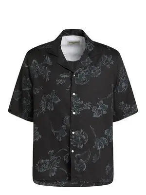 Officine Générale Eren Floralprint Cottontwill Shirt - Black