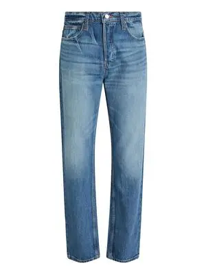 FRAME Straight Faded Denim Jeans - Mid Denim
