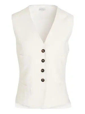 Brunello Cucinelli Slub Woven Vest - Ivory