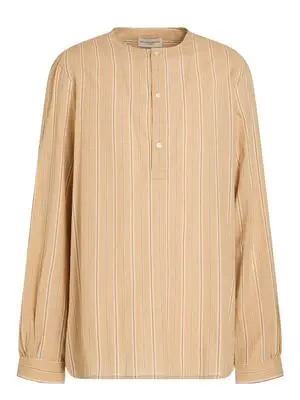 Officine Générale Emory Striped Cotton Shirt Sand