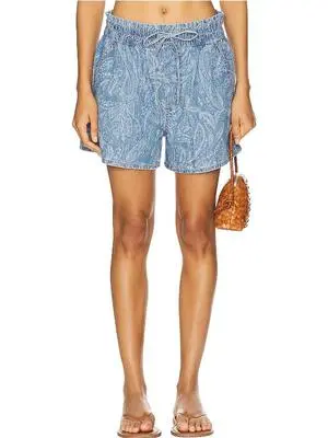 Veronica Beard Wilder Denim Shorts - Atlantic Paisley