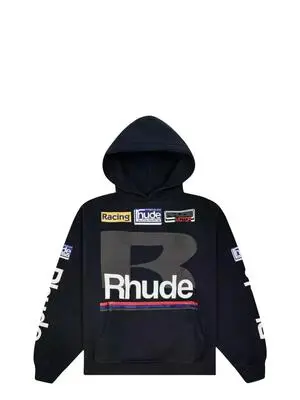 Rhude Petrol Printed Hoodie - Black