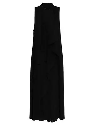 Yohji Yamamoto Draped Sleeveless Dress - Black