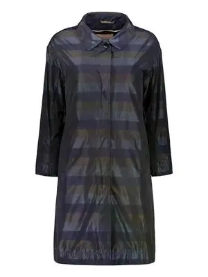 MOORER Striped Trench Coat - Blue