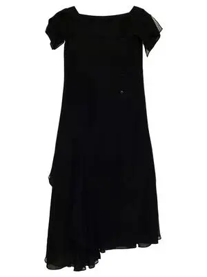 Yohji Yamamoto Draped Square-neck Dress - Black
