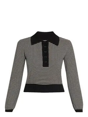 FRAME Striped Cotton Sweater - Black Multi