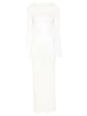 AYA MUSE Fine-knit Maxi Dress - White