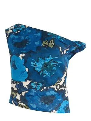 Sir The Label Camellia Twist Top - Blue