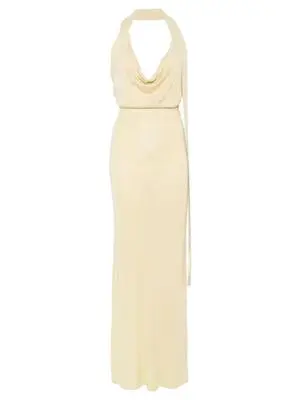 AYA MUSE Fine-knit Maxi Dress - Yellow