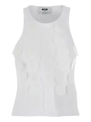 MSGM Chainmail-effect Tank Top - White