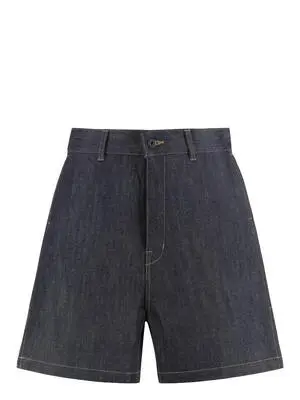 Rick Owens Denim Bermuda Shorts - Navy