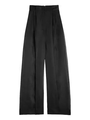 A.W.A.K.E. Mode Wide-leg Organza Trousers - Black