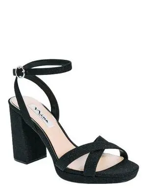 Nina Sheila Ankle Strap Platform Sandal - Black Fantasy Net