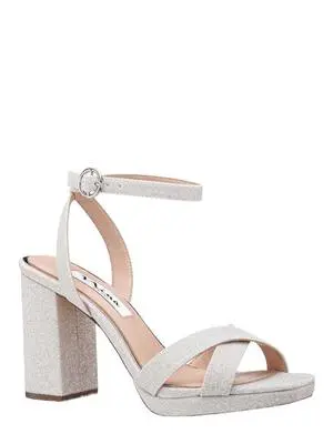 Nina Sheila Ankle Strap Platform Sandal Silver Fantasy Net