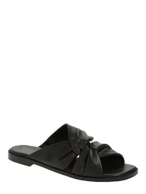 CECELIA NEW YORK Idea Leather Slide Sandal Black