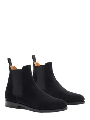 SCAROSSO Elena Chelsea Boots - Black - Suede