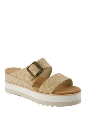 Toms Diana Platform Slide Sandal - Almond Raffia