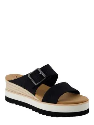 Toms Diana Platform Slide Sandal Black