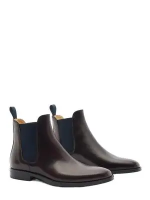 SCAROSSO Giacomo Chelsea Boots - Brown Calf - Blue Stretch