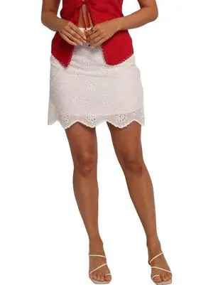 PETAL & PUP Petal & Pup Melaney Eyelet Embroidered Cotton Miniskirt